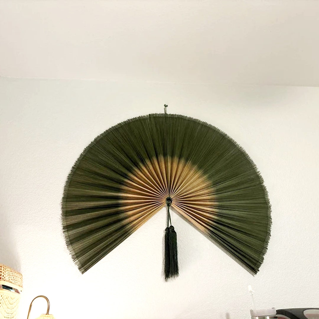Wall Fan Decor, Bamboo Decorative Fans, Handcrafted Bamboo Fan, Boho ...