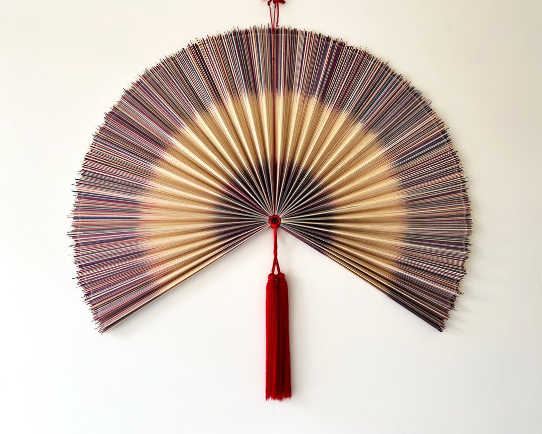 Wall Fan Decor, Bamboo Decorative Fans, Handcrafted Bamboo Fan, Boho ...