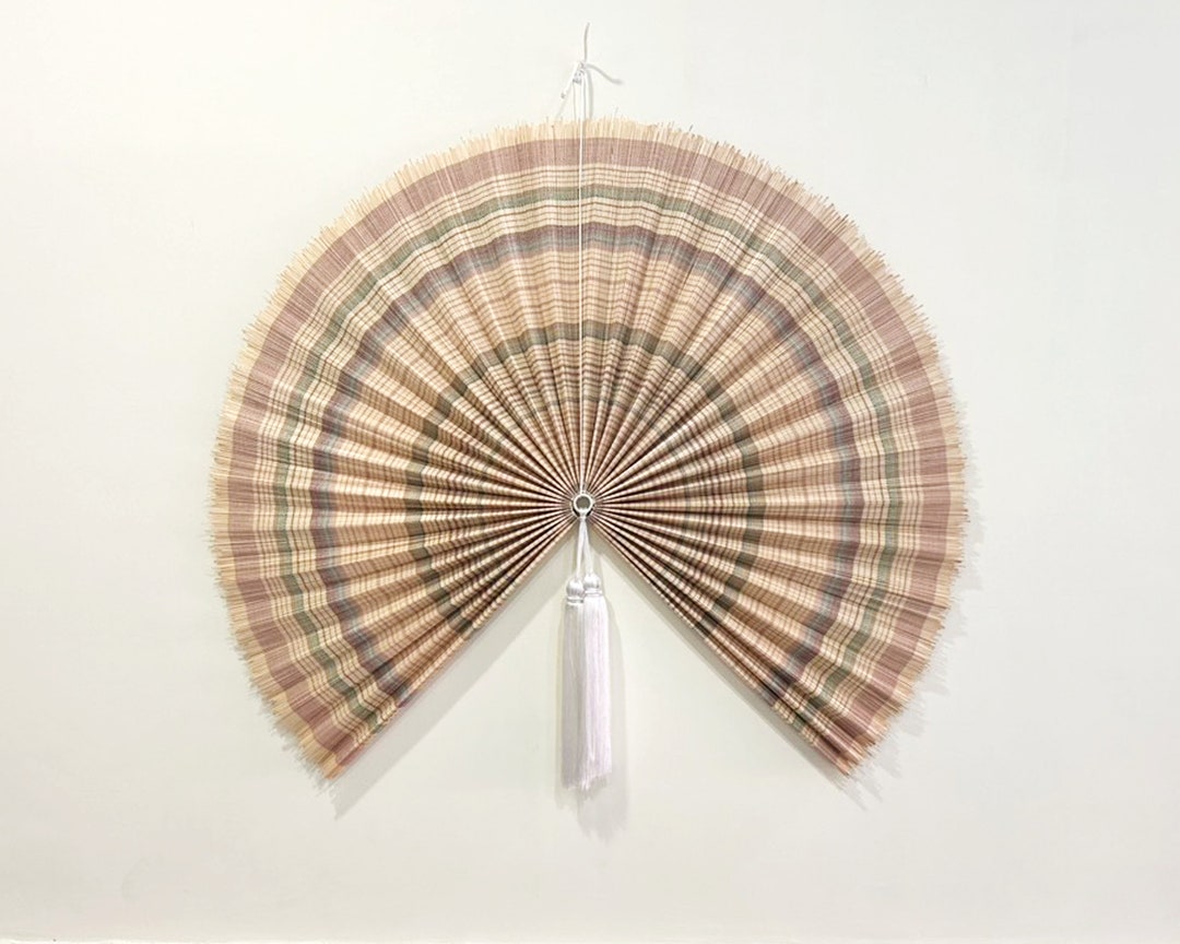 Wall Fan Decor, Bamboo Decorative Fans, Handcrafted Bamboo Fan, Boho ...