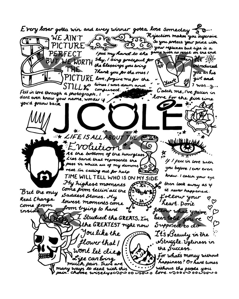J Cole J Cole SVG J Cole Drawing Svg J Cole Print J Cole - Etsy