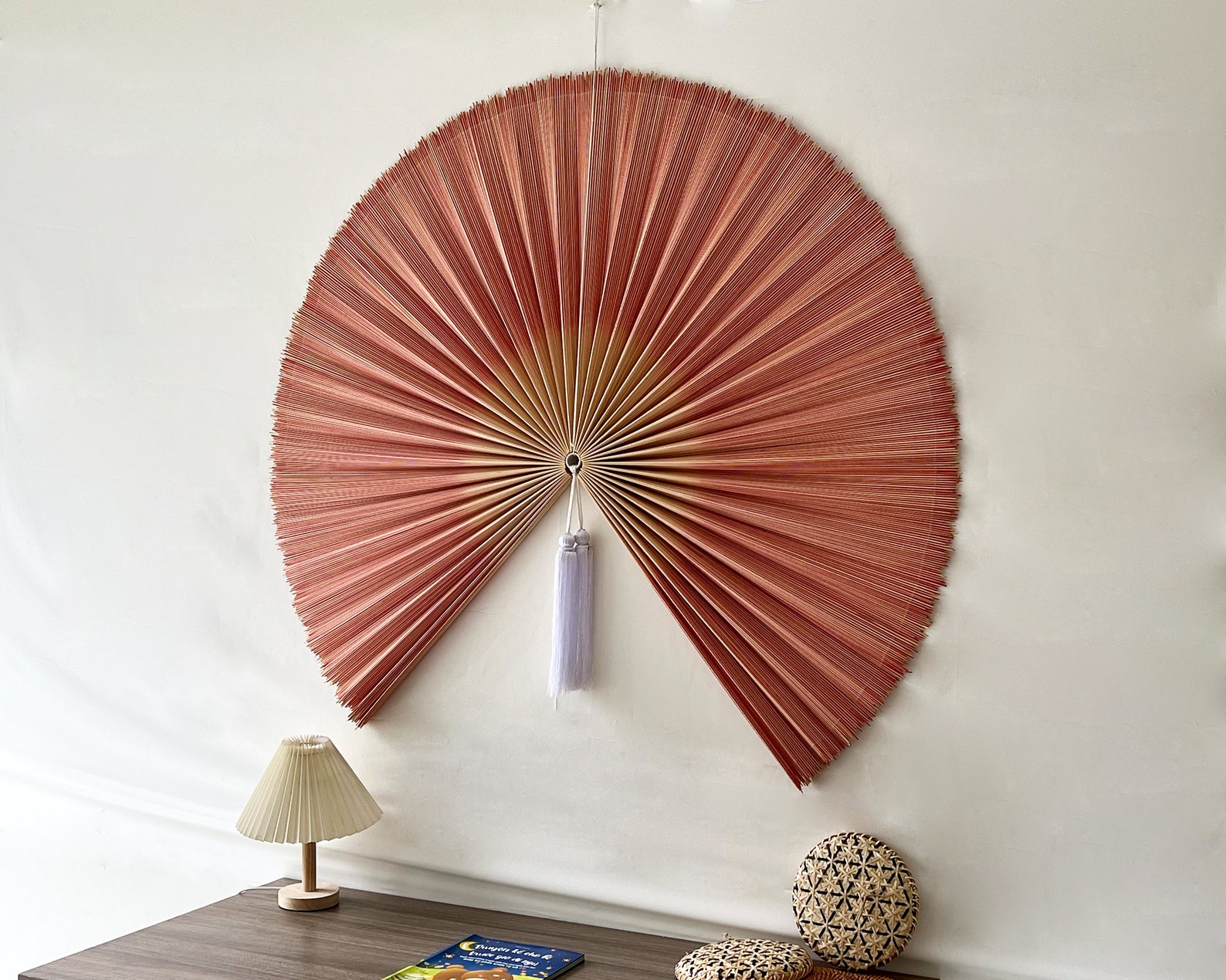 Wall Fan Decor, Bamboo Decorative Fans, Handcrafted Bamboo Fan, Boho ...