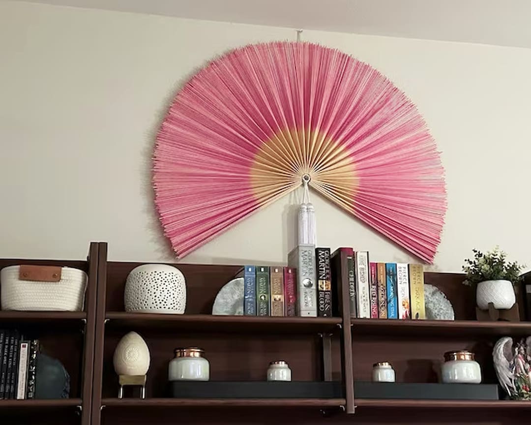 Wall Fan Decor, Bamboo Decorative Fans, Handcrafted Bamboo Fan, Boho ...