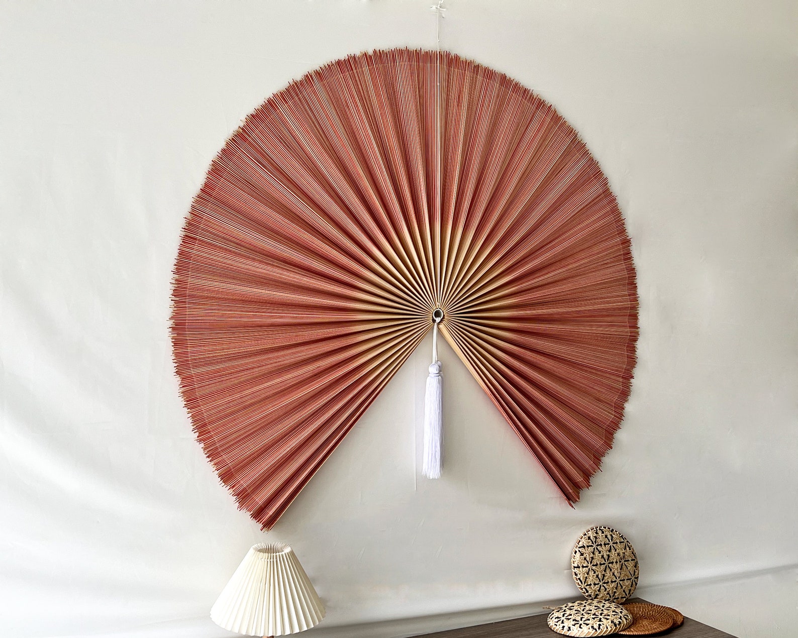 Wall Fan Decor, Bamboo Decorative Fans, Handcrafted Bamboo Fan, Boho ...