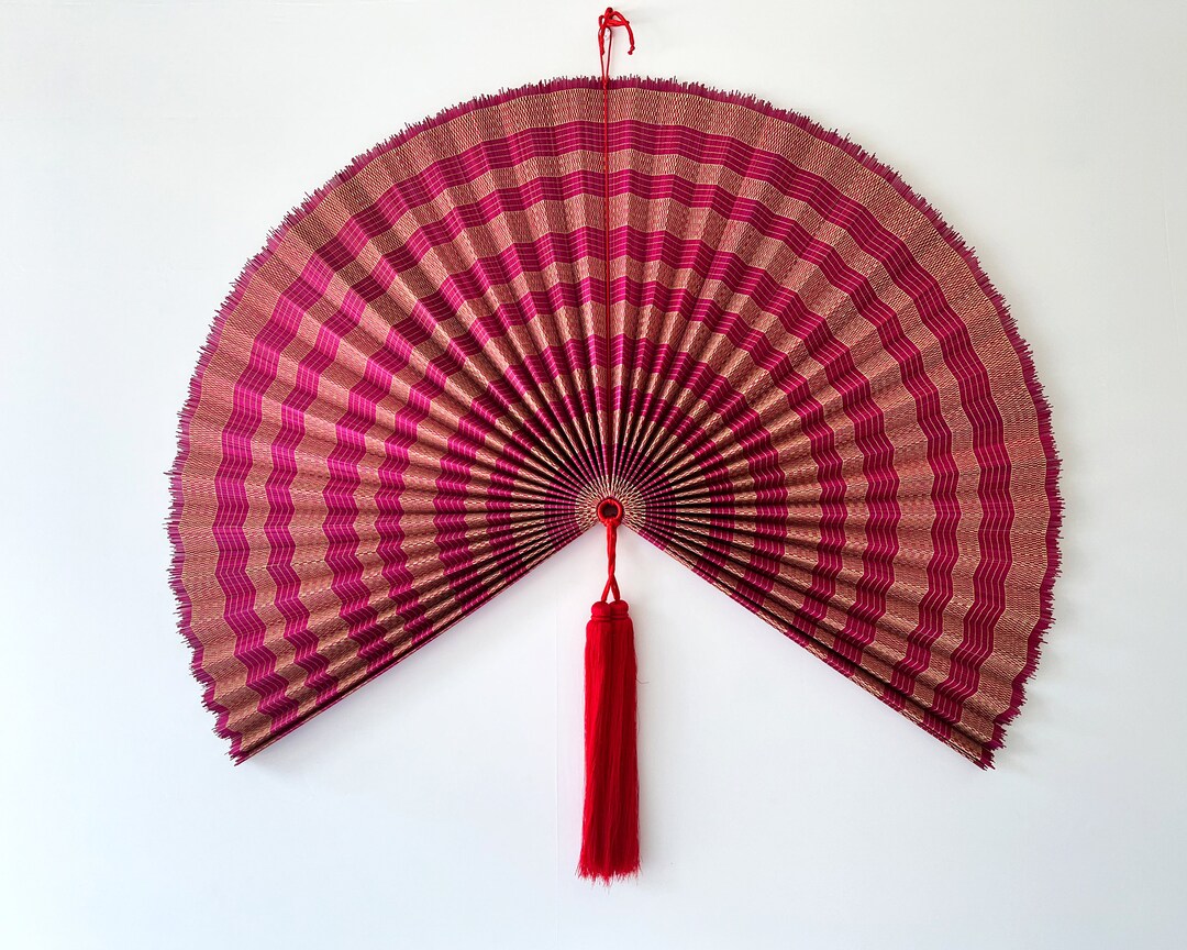 Wall Fan Decor, Bamboo Decorative Fans, Handcrafted Bamboo Fan, Boho ...