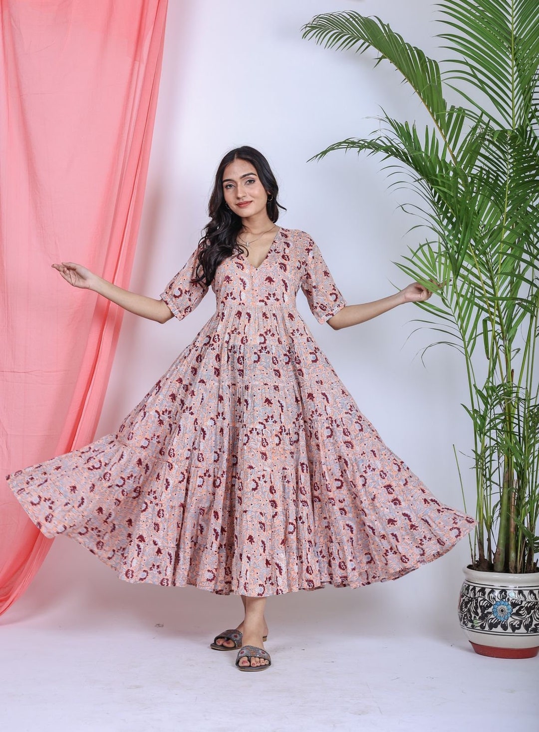 Cotton Block Printed Dress Block Print Dress Summer Dress - Etsy