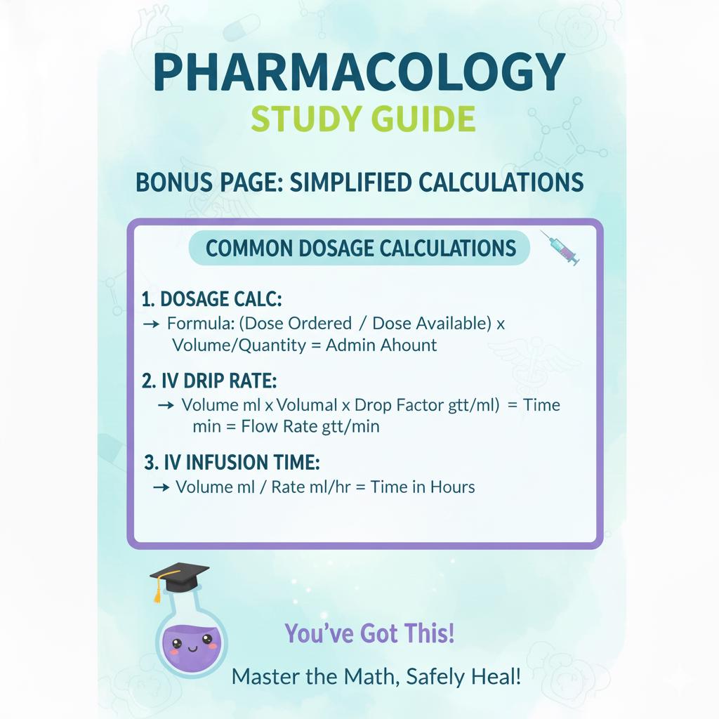 Pharmacology Cheat Sheet | Nursing Student Medication Guide (printable ...