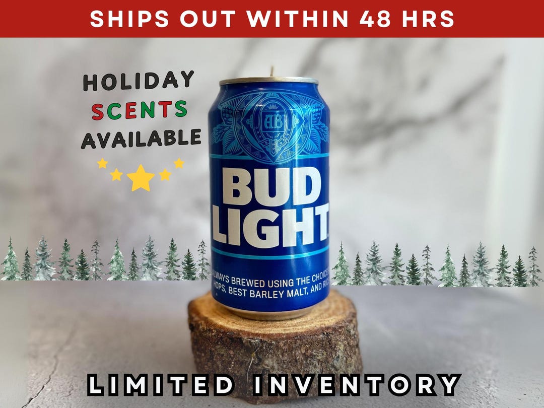 BUD LIGHT CANDLE, Hand Poured Custom Scented Beer Can Candle, Beer ...
