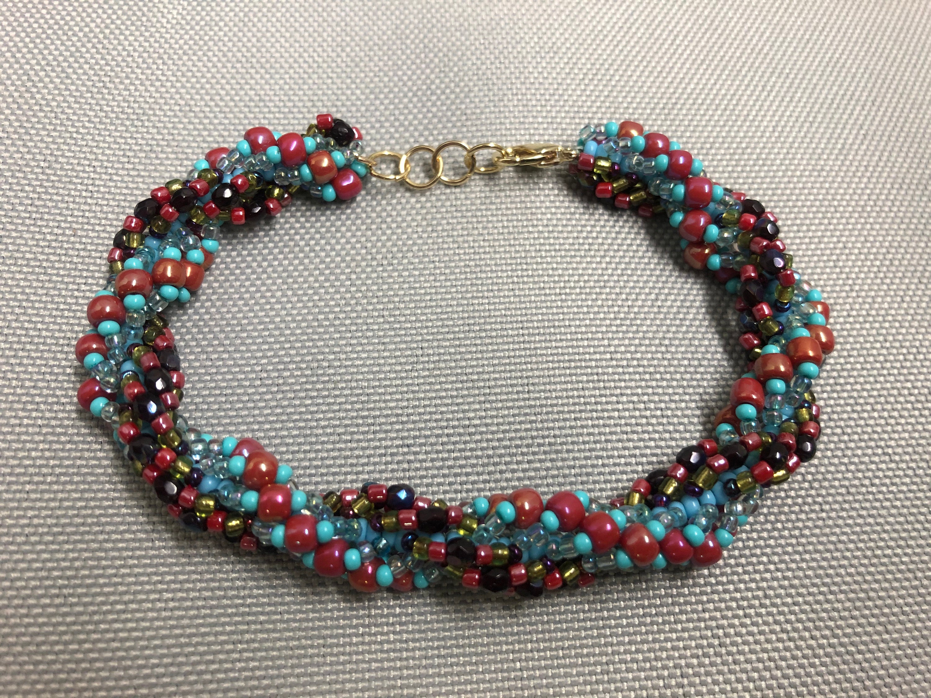 Bracelet Ruby Red Fire Polish Crystal Turquoise Hot Pink New Style Art ...