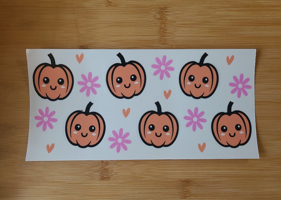 Cute Pumpkins Halloween Cup Wrap UV DTF Cup Wrap,16 Oz Cup Wrap.ready ...