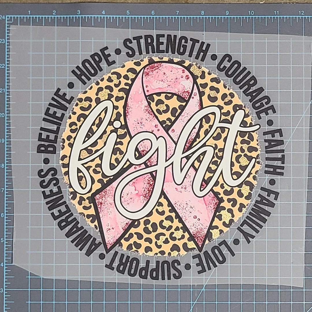 Breast Cancer Ribbon Dtf Screen Print Ready to Press, Pink October ...