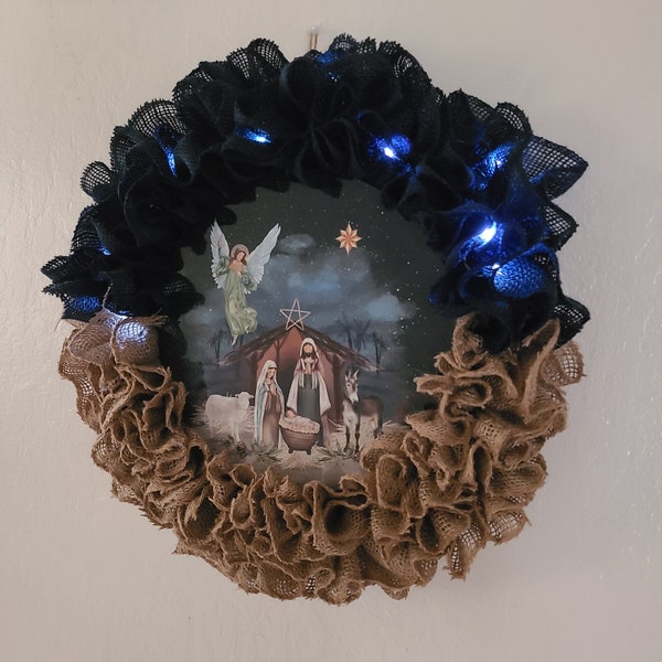 Nativity Christmas Wreath - Etsy