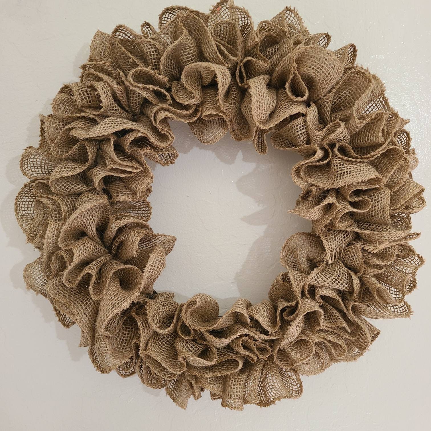 Rustic Burlap Wreath for Front Door/ Rustic Beige Wreath/ Fall Wreath ...