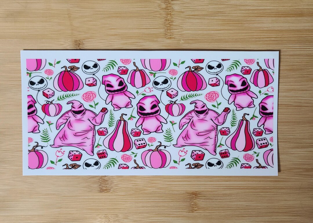 Pink Halloween Cup Wrap UV DTF Cup Wrap,16 Oz Cup Wrap,ready to Apply ...