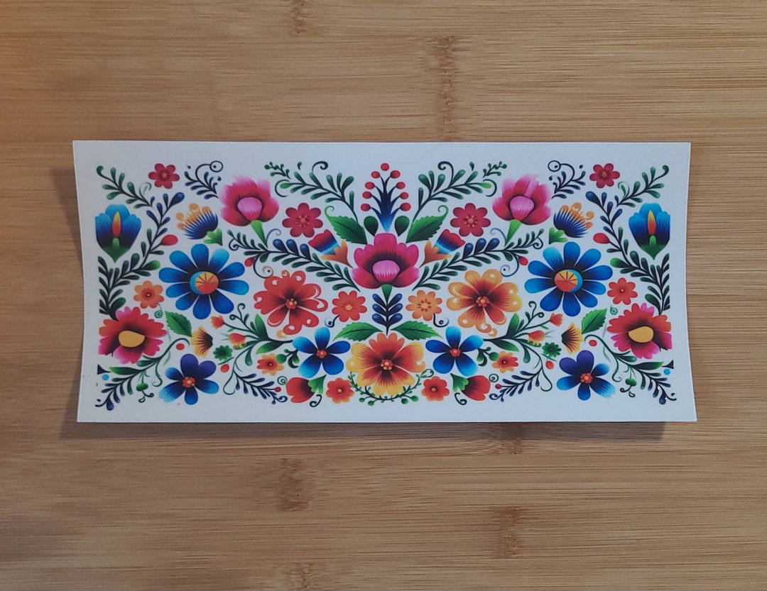 Summer Flower UV DTF Cup Wrap,16 Oz Cup Wrap. Ready to Apply,ready to ...