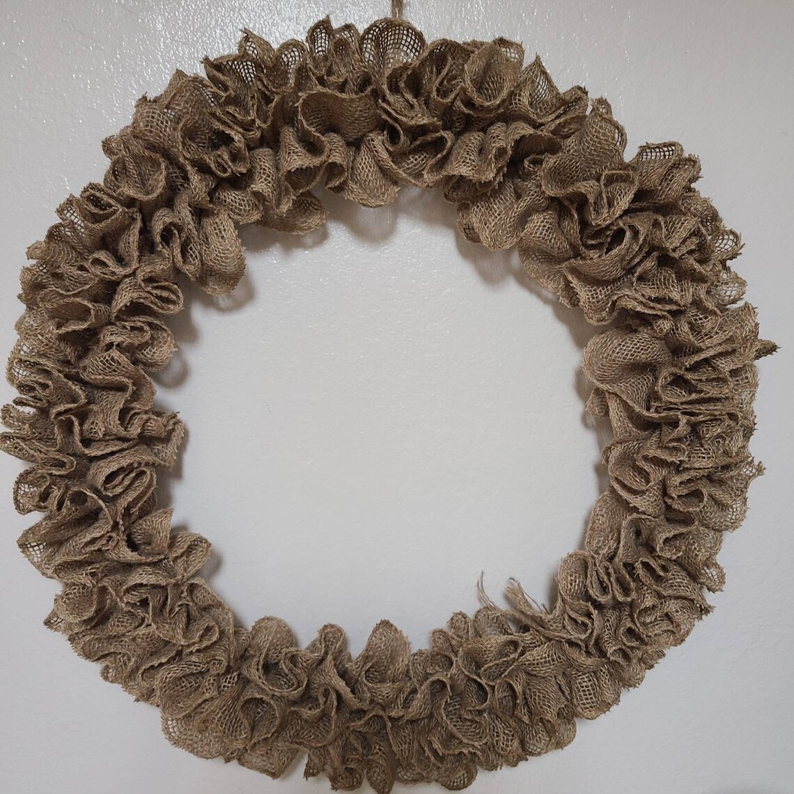 Rustic Burlap Wreath for Front Door/ Rustic Beige Wreath/ Fall Wreath ...