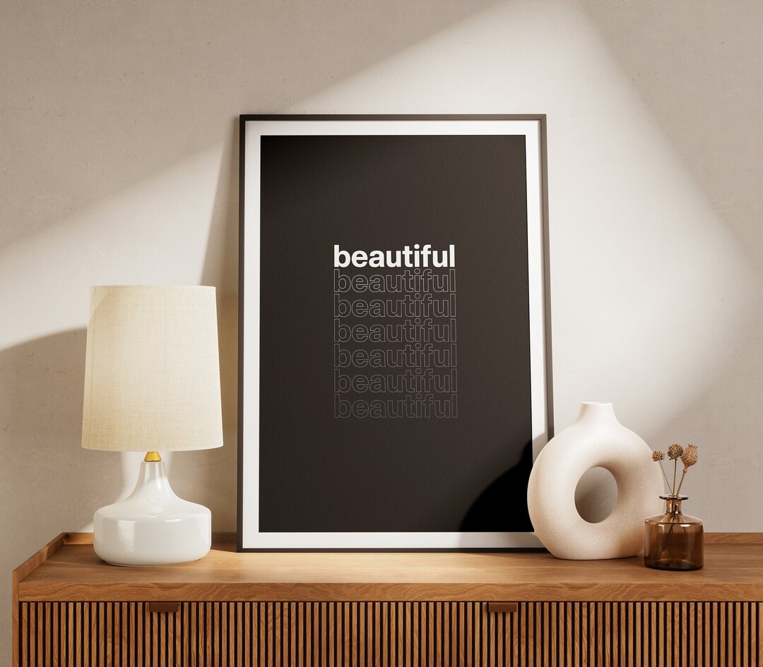 Beautiful Quote Black and White Wall Art Print Poster Minimal - Etsy