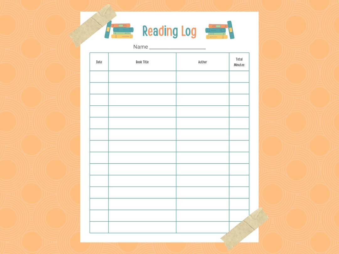 Printable Reading Log and Book Tracker - Etsy