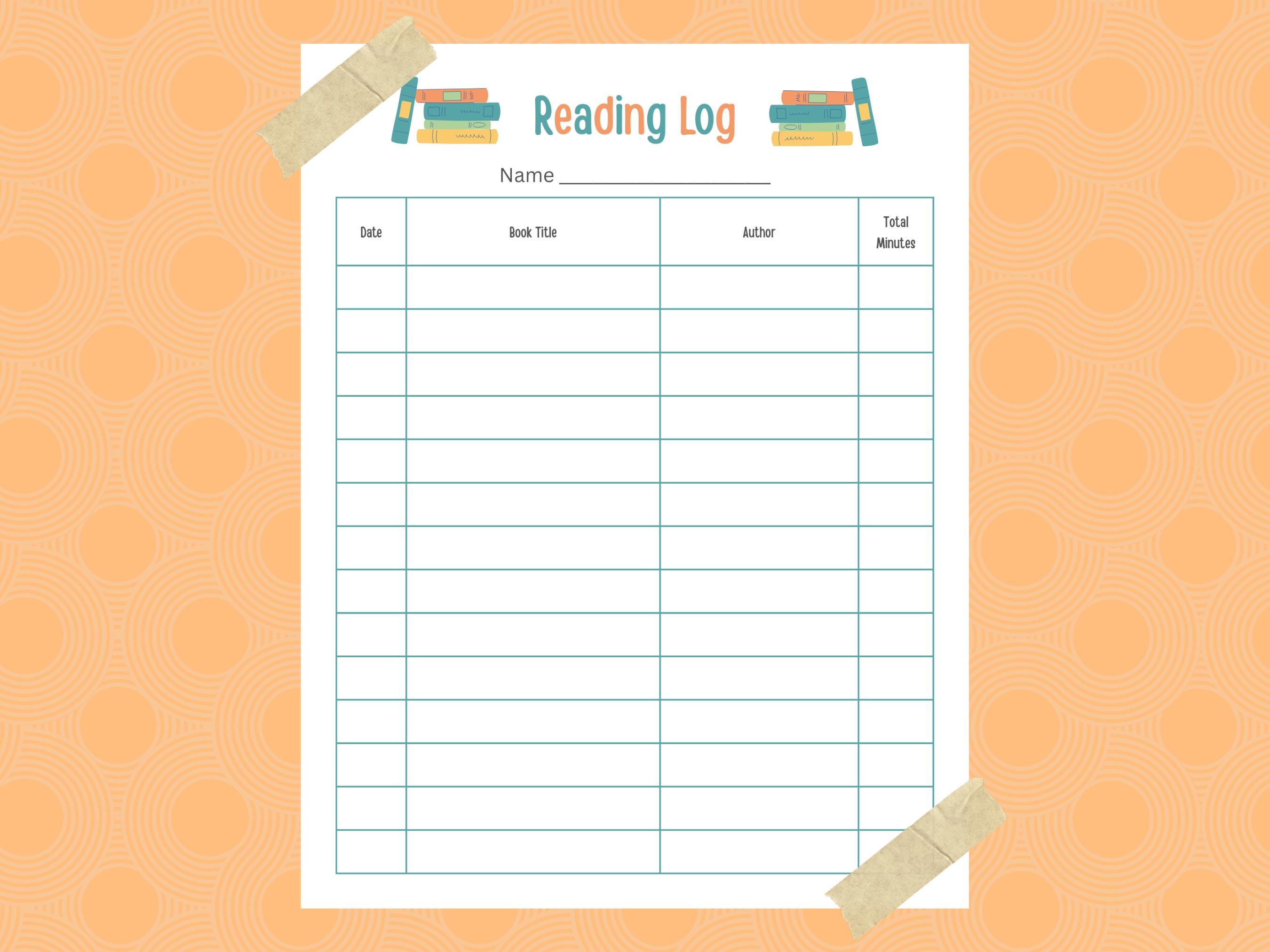 Printable Reading Log and Book Tracker - Etsy