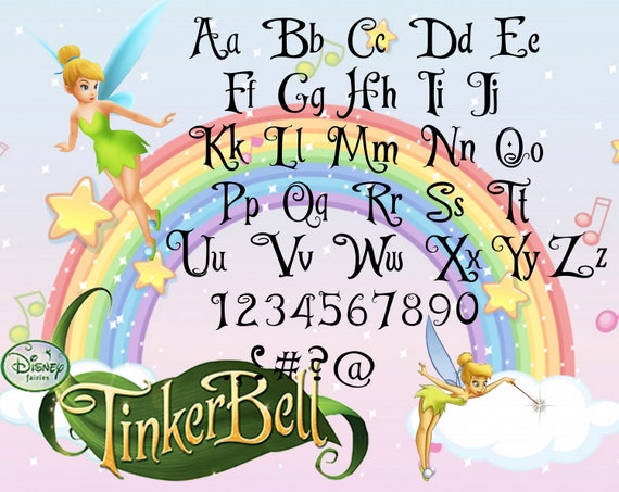Tinker Bell font svg dxf png Tinker Bell font svg dxf | Etsy