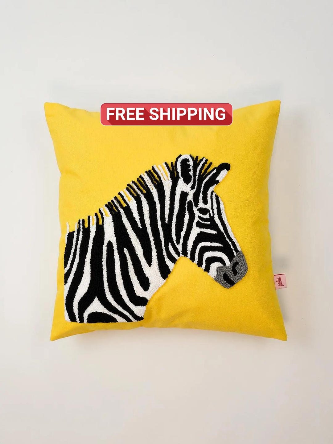 Galia Tasarim - Zebra Pop Embroidered Cushion Cover 45x45 Cm - Etsy