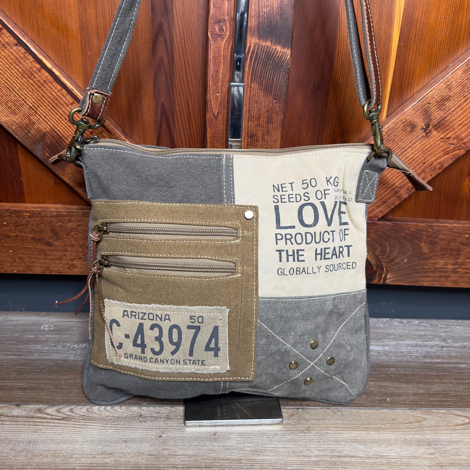 Seeds of Love Crossbody Purse Upcycled Canvas Bag - Etsy