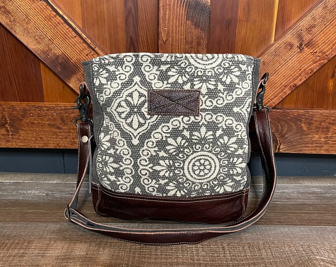 Freaky Leather and Upcycled Canvas Shoulder/crossbody Bag Purse - Etsy