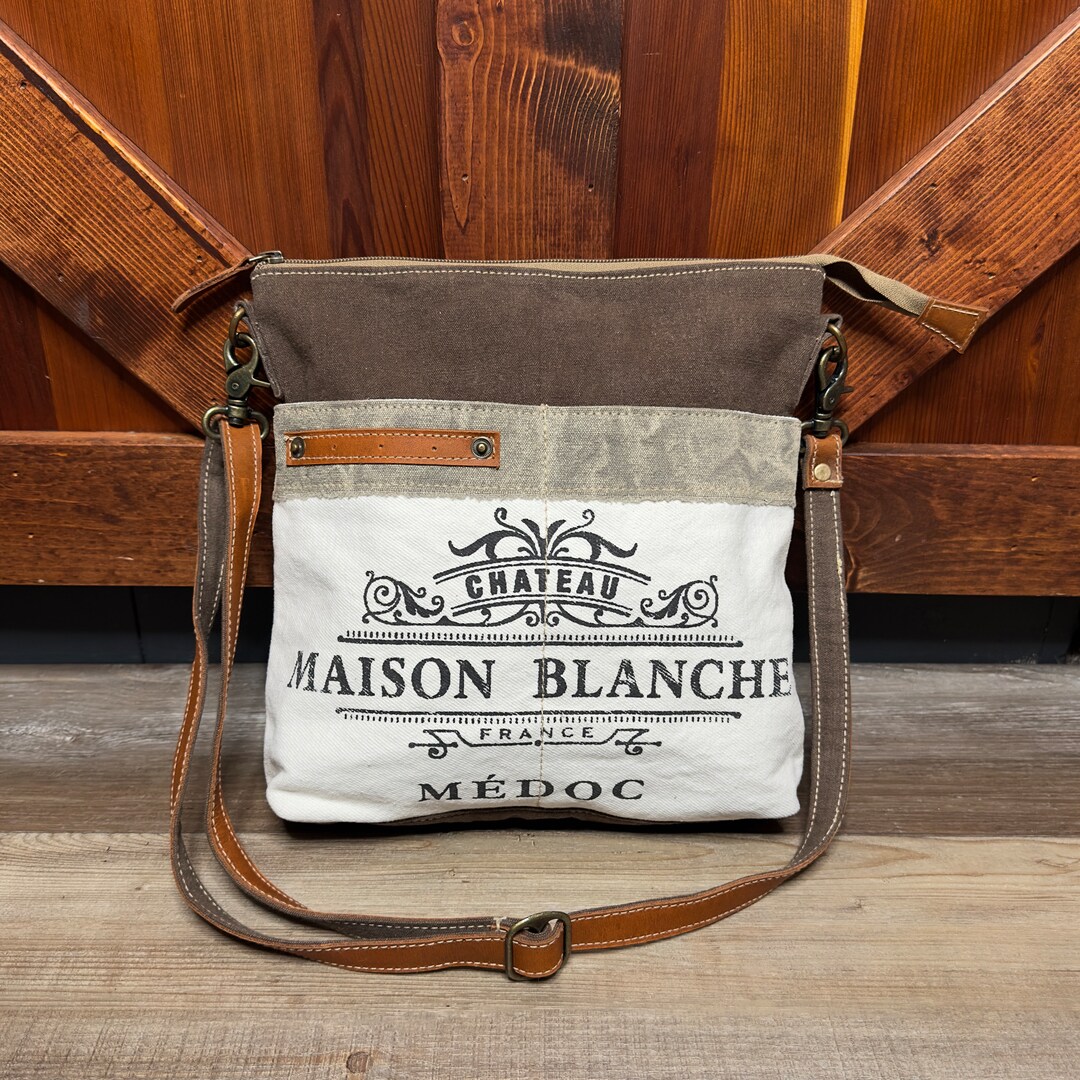 Chateau Crossbody/shoulder Purse Upcycled Canvas Vintage Style Myra Bag ...