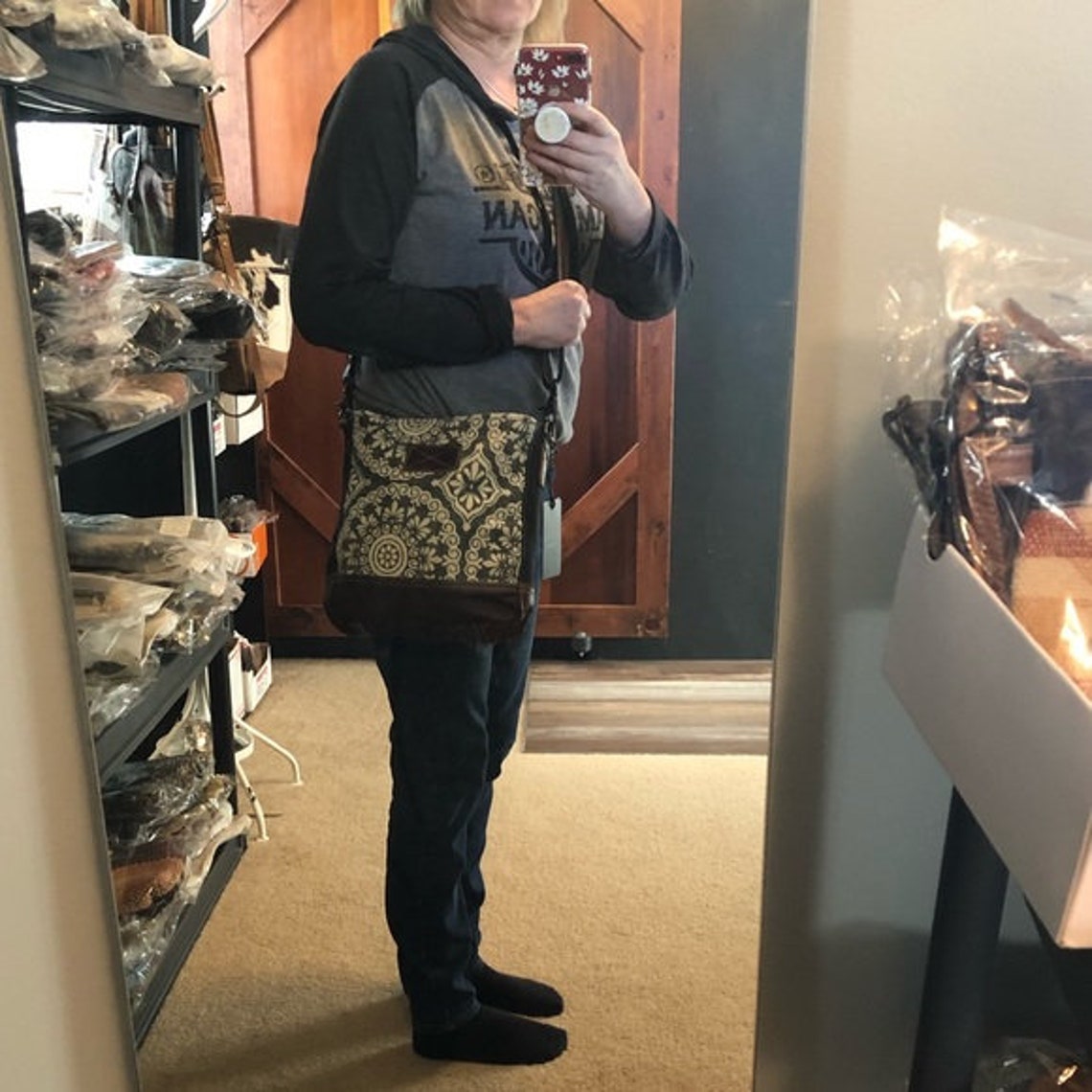 Freaky Leather and Upcycled Canvas Shoulder/crossbody Bag - Etsy