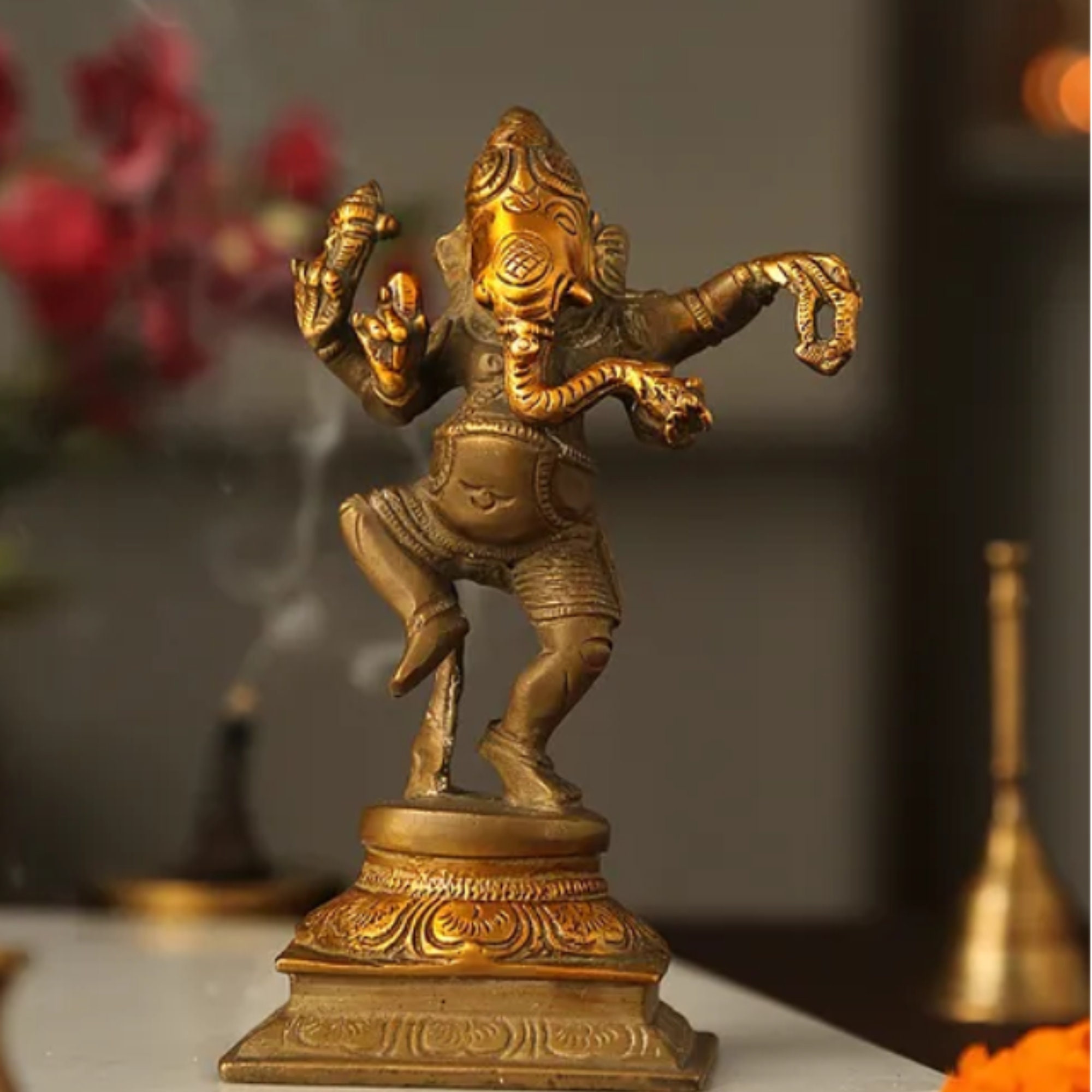 Antique Gold Carved Brass Dancing Ganesh L 2.5in W 3.8in - Etsy