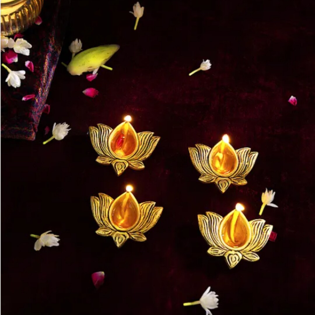 Brass Lotus Shaped Diya /pooja Lamp/ Diwali Diya / Diwali Gift Idea ...