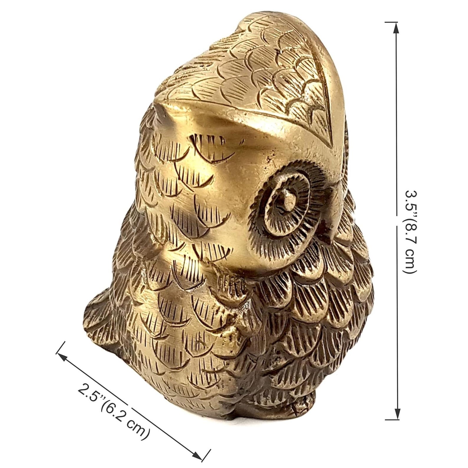 Vastu Brass 3 Inches Owl Decor Showpiece, Owl Sculpture/ Solid Brass ...