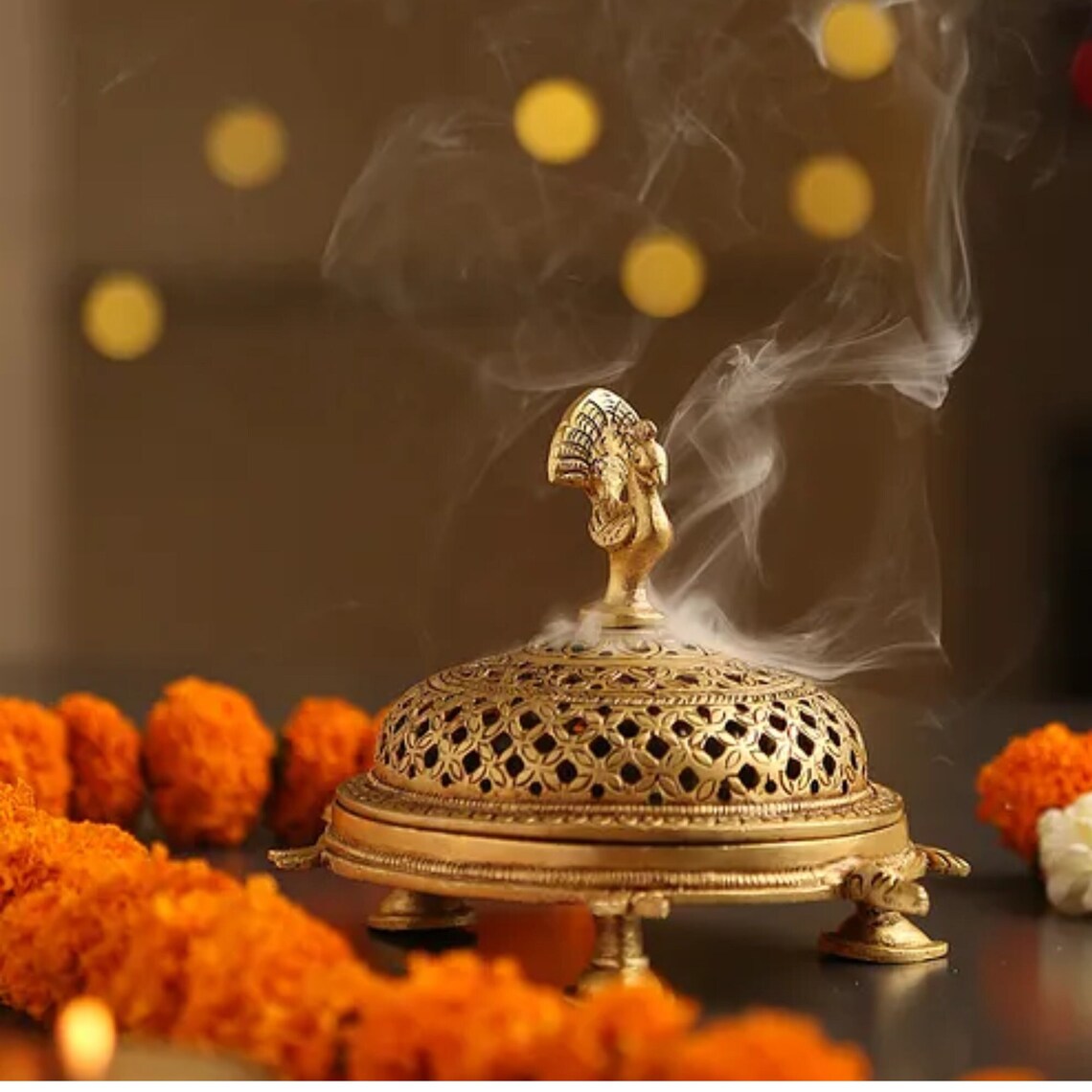 Handcrafted Brass Fumer/ Sambrani Fumer Home Deco / Purifying Brass ...