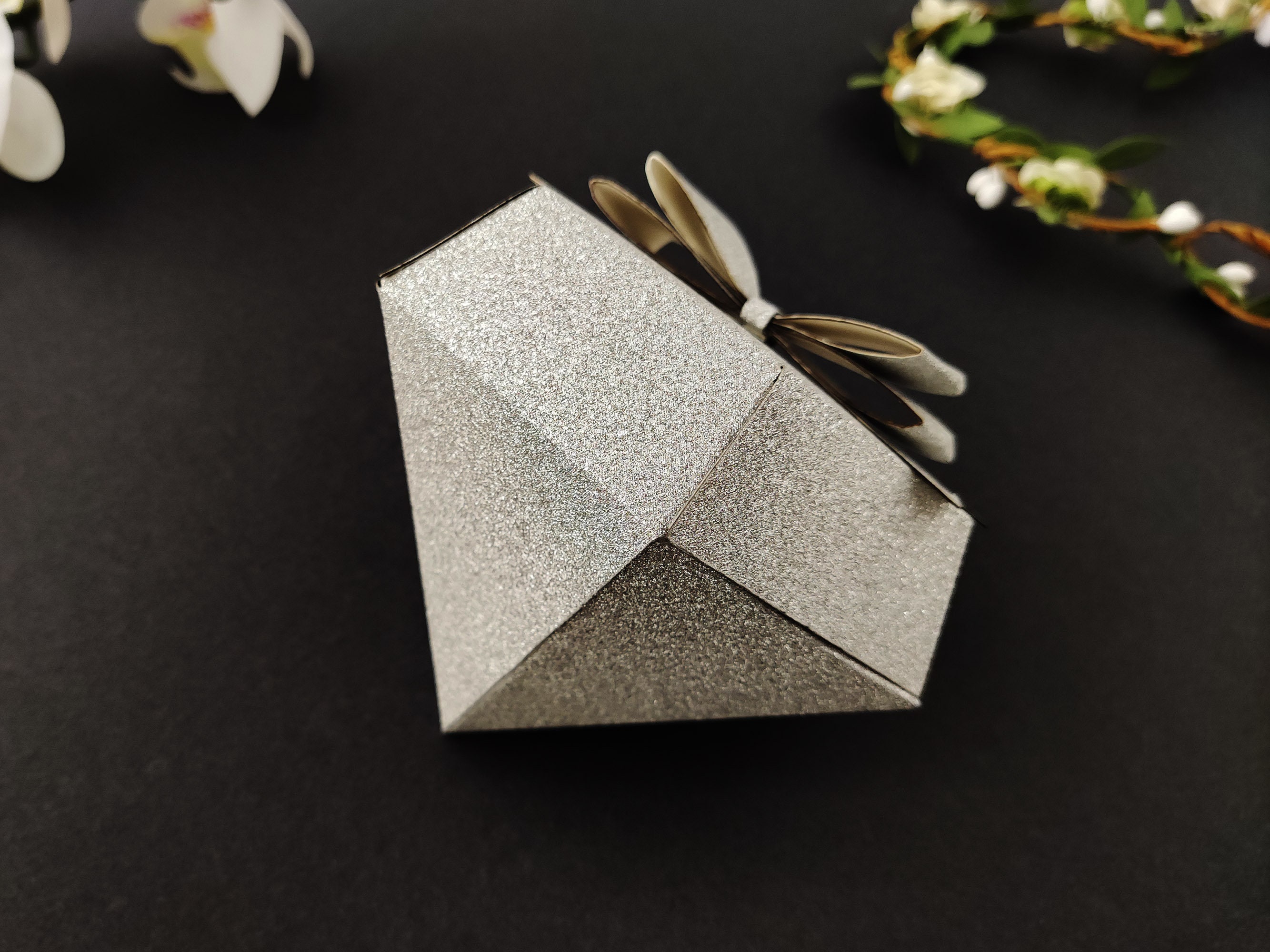 Diamond & Bow Printable Box Template Gift Diy Box Cut Pattern ...