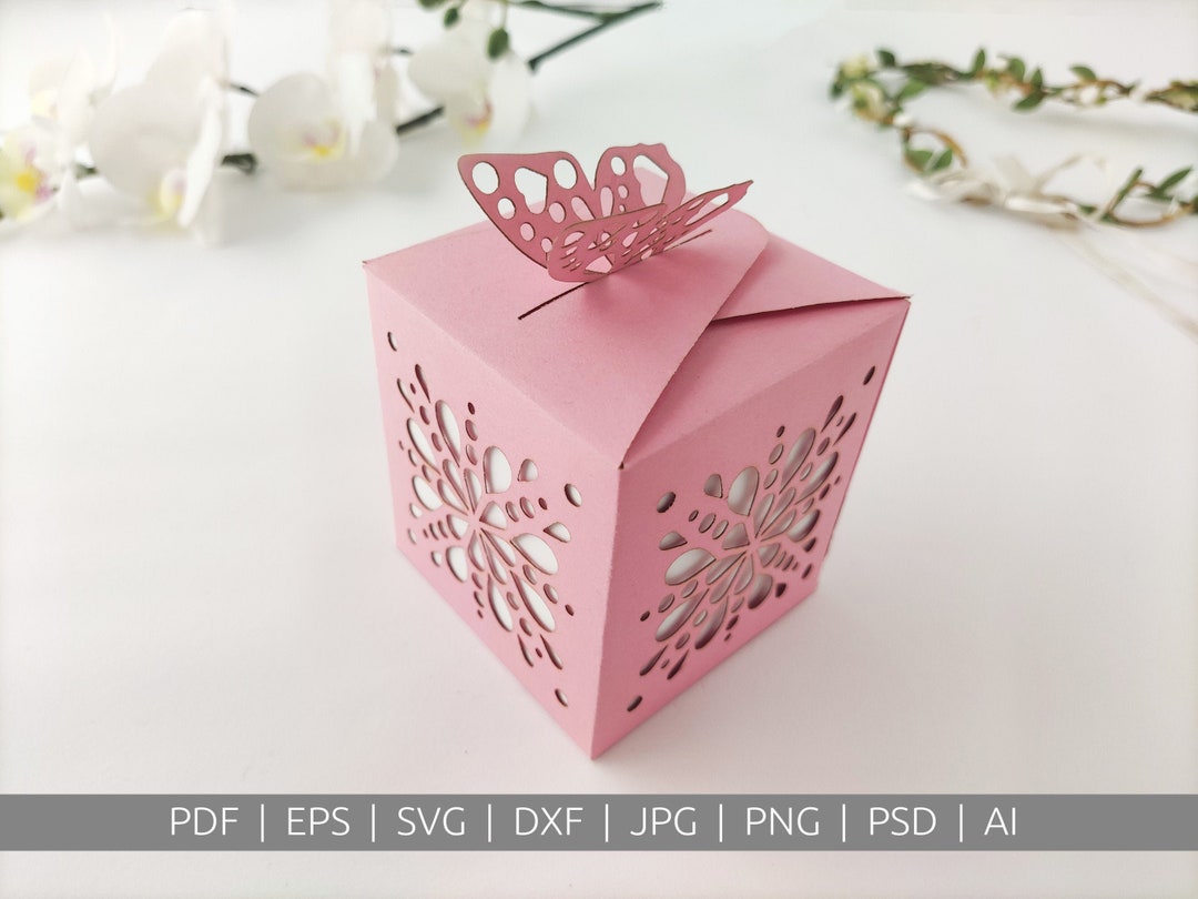Butterfly Box With a Pattern Cut Out | Printable Box Template | Gift ...