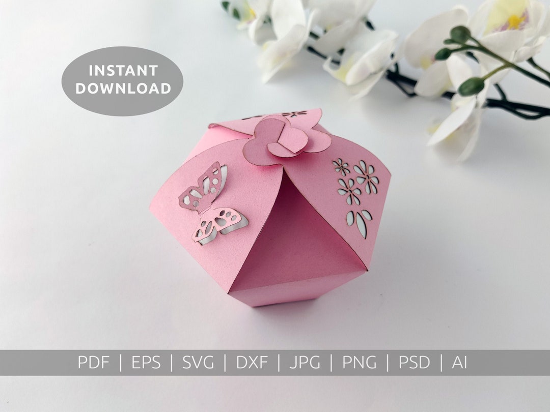 Muffin Box Printable Box Template Gift Cake Box Cut Pattern ...