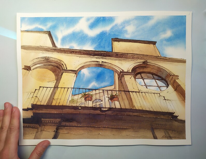 Lecce Italy Original Watercolor Painting Apulia Lecce Artwork | Etsy
