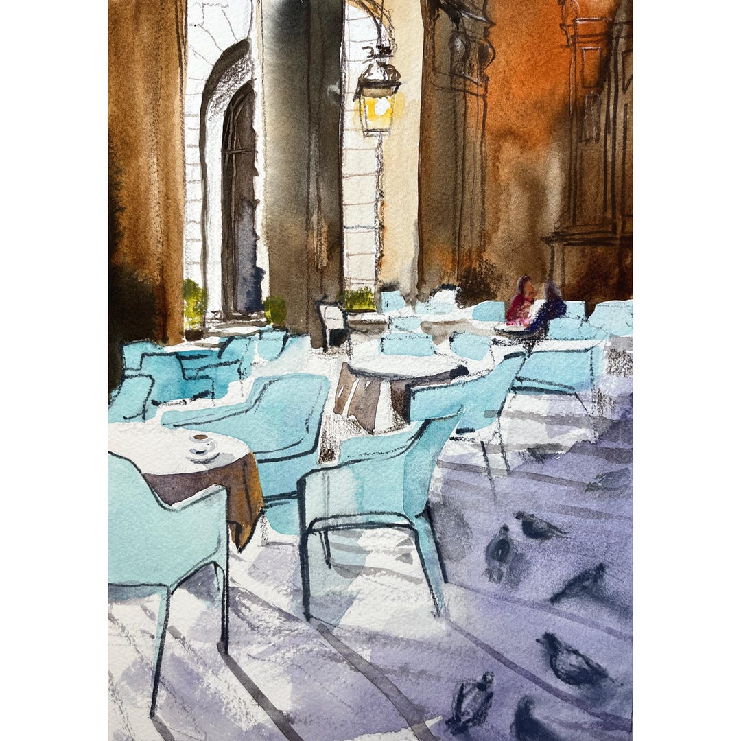 Florence Italy Original Watercolor Painting Palazzo Pitti Art Tuscany ...