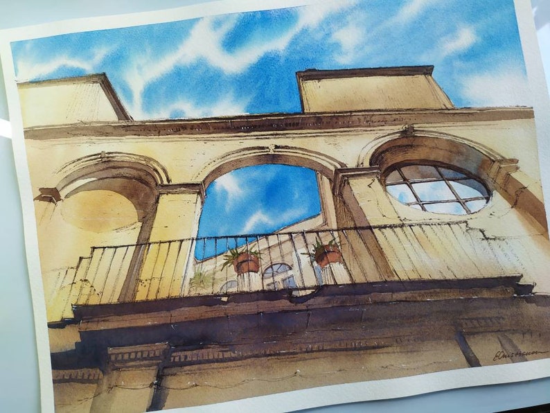 Lecce Italy Original Watercolor Painting Apulia Lecce Artwork | Etsy