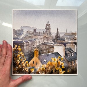 Edinburgh Original Watercolor Painting Scotland Artwork United Kingdom ...