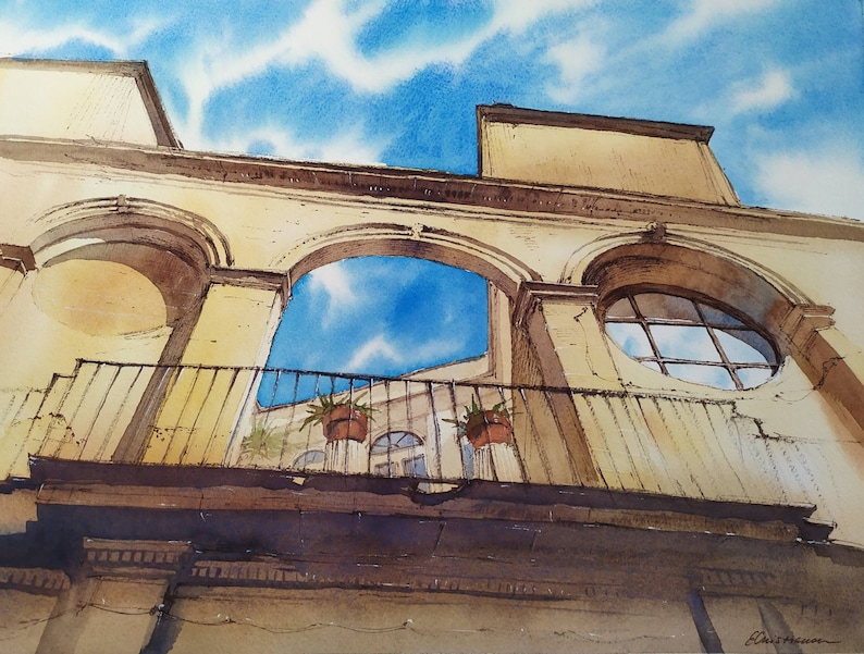 Lecce Italy Original Watercolor Painting Apulia Lecce Artwork | Etsy