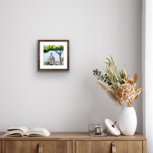 Rome, Italy, Original Watercolor Painting, Pine Tree Painting, Ink ...