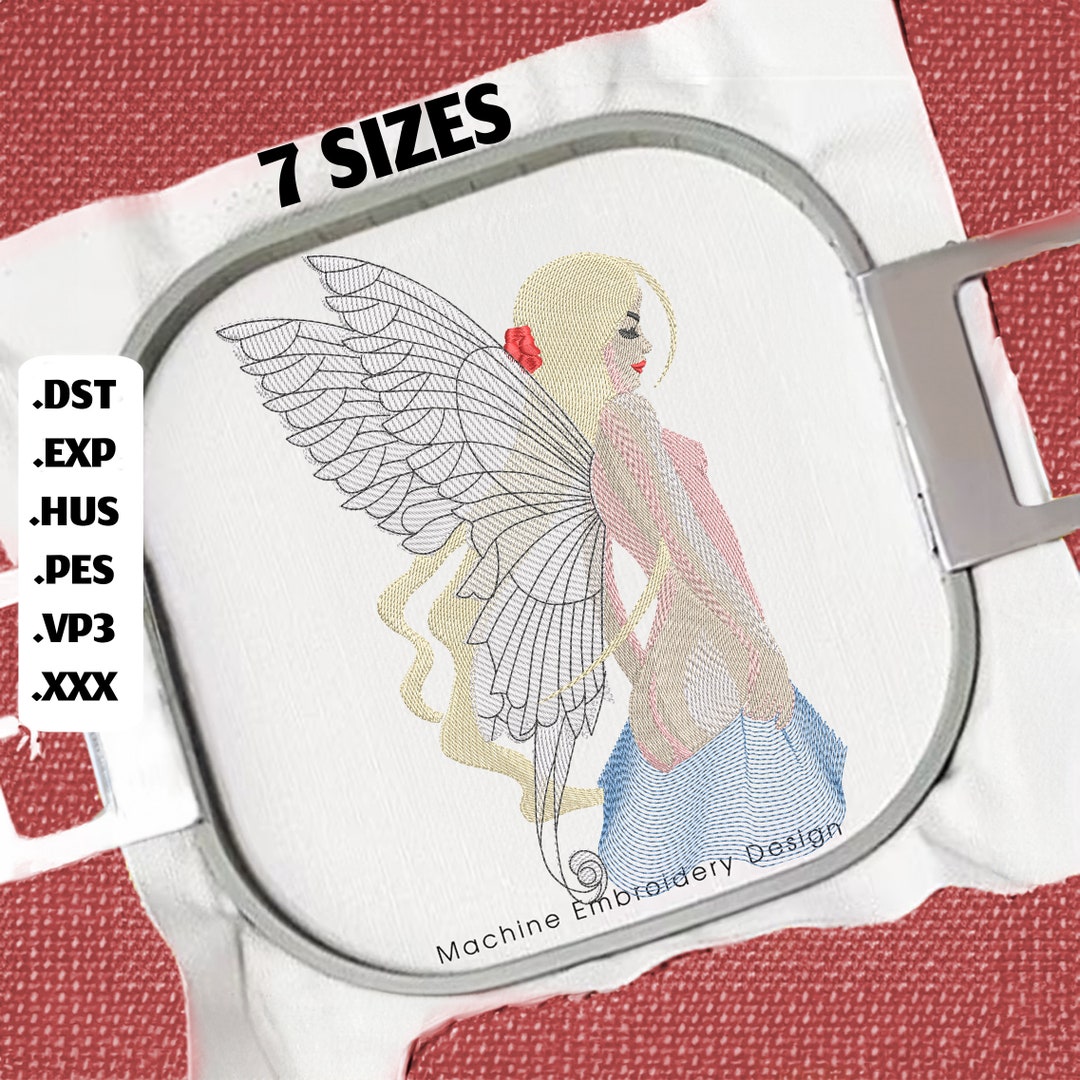 White Angel Machine Embroidery Design Digital Machine Embroidery Files ...
