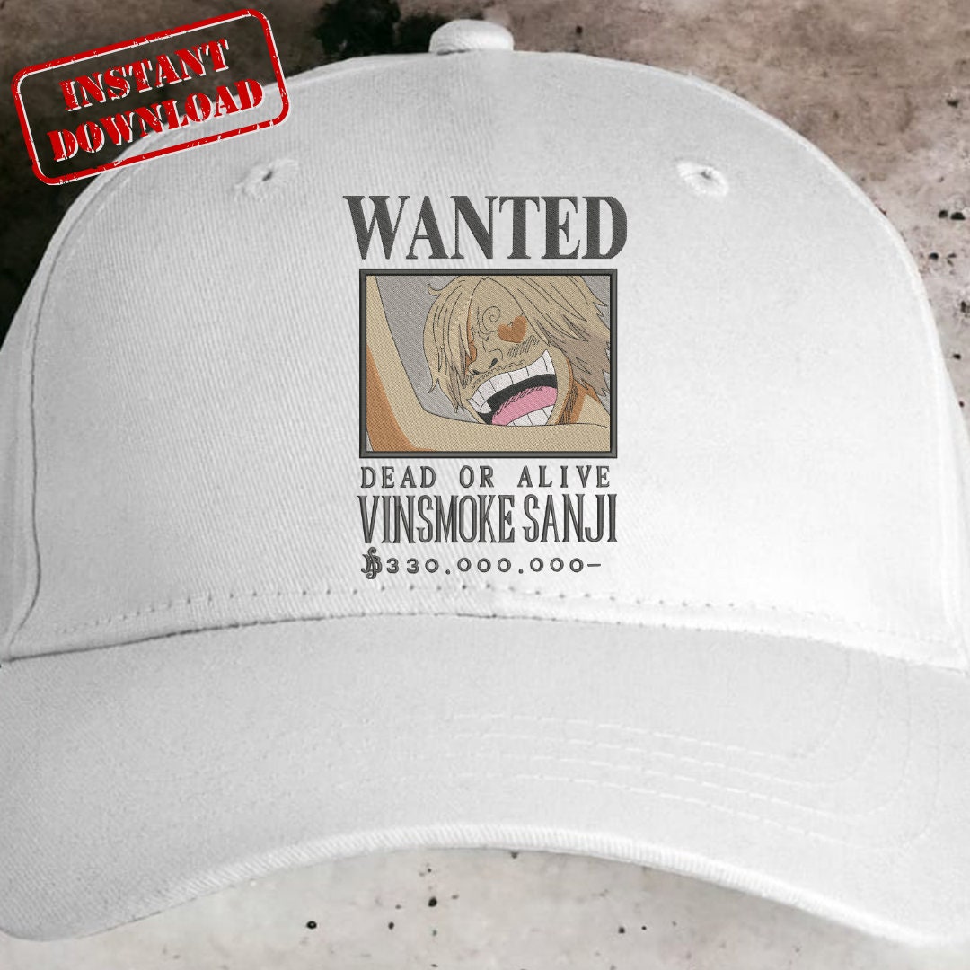 One Piece Vinsmoke Sanji Wanted Poster Machine Embroidery Design ...