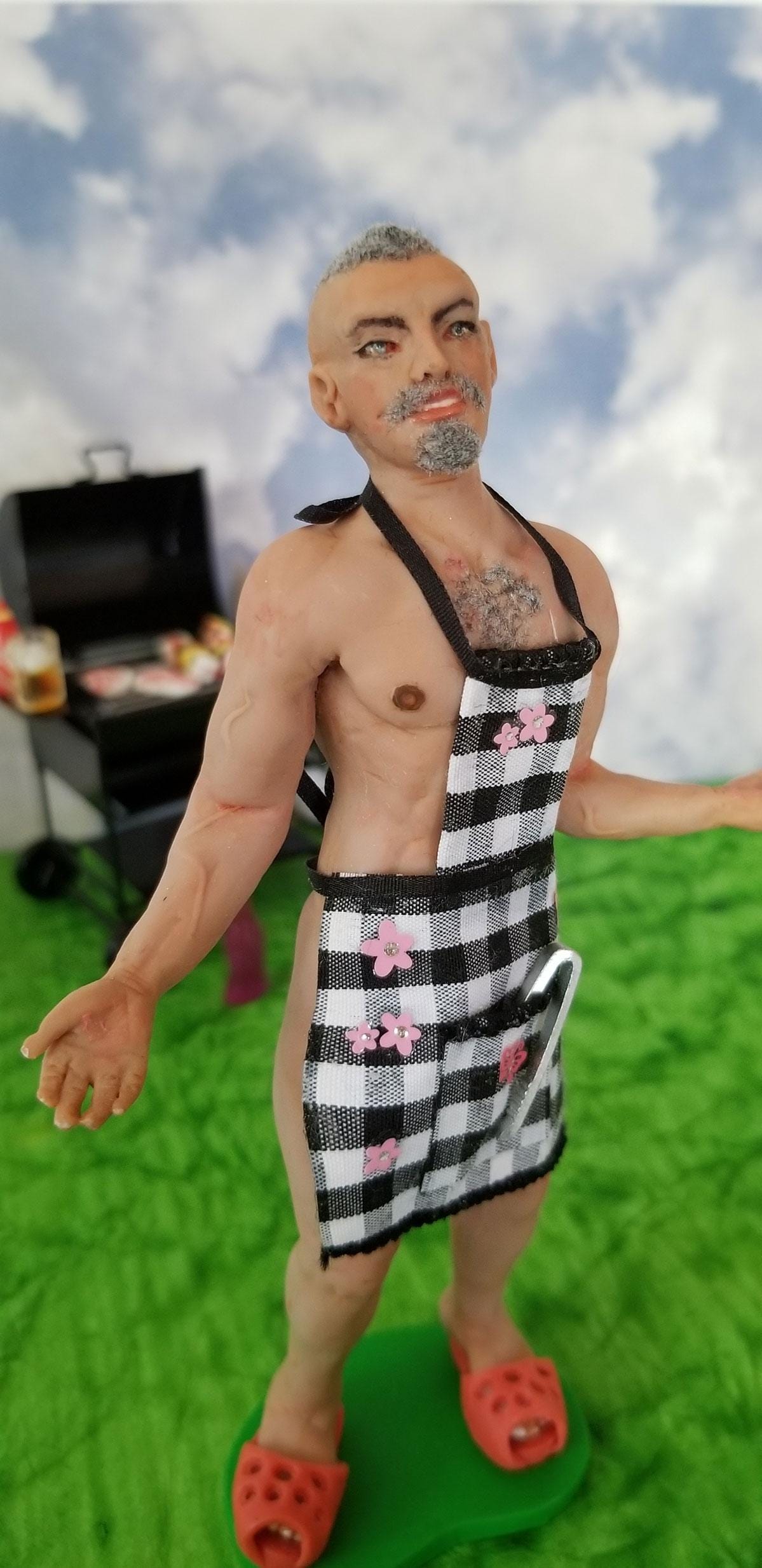 OOAK Giant Rino Miniature Male Nude Dollhouse Doll 1:12 Scale 6.2" Tima ...