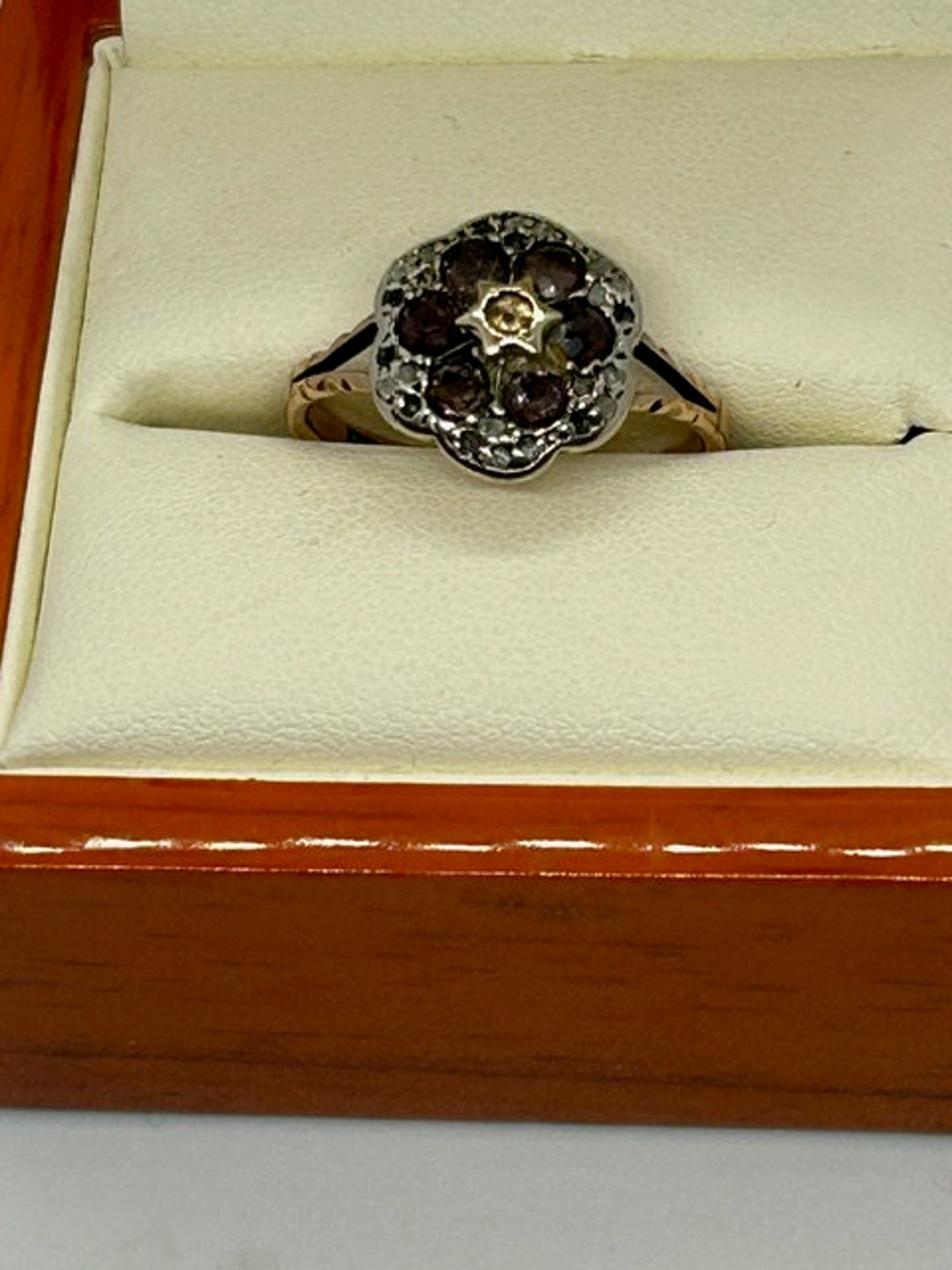 Antique Georgian or Victorian Rose Gold Diamond Ring - Etsy