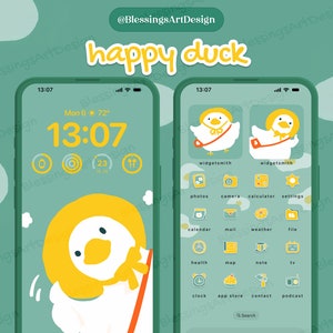Happy Duck | Ios Icons Pack Bundle, iPhone Theme, App Covers, Icons ...