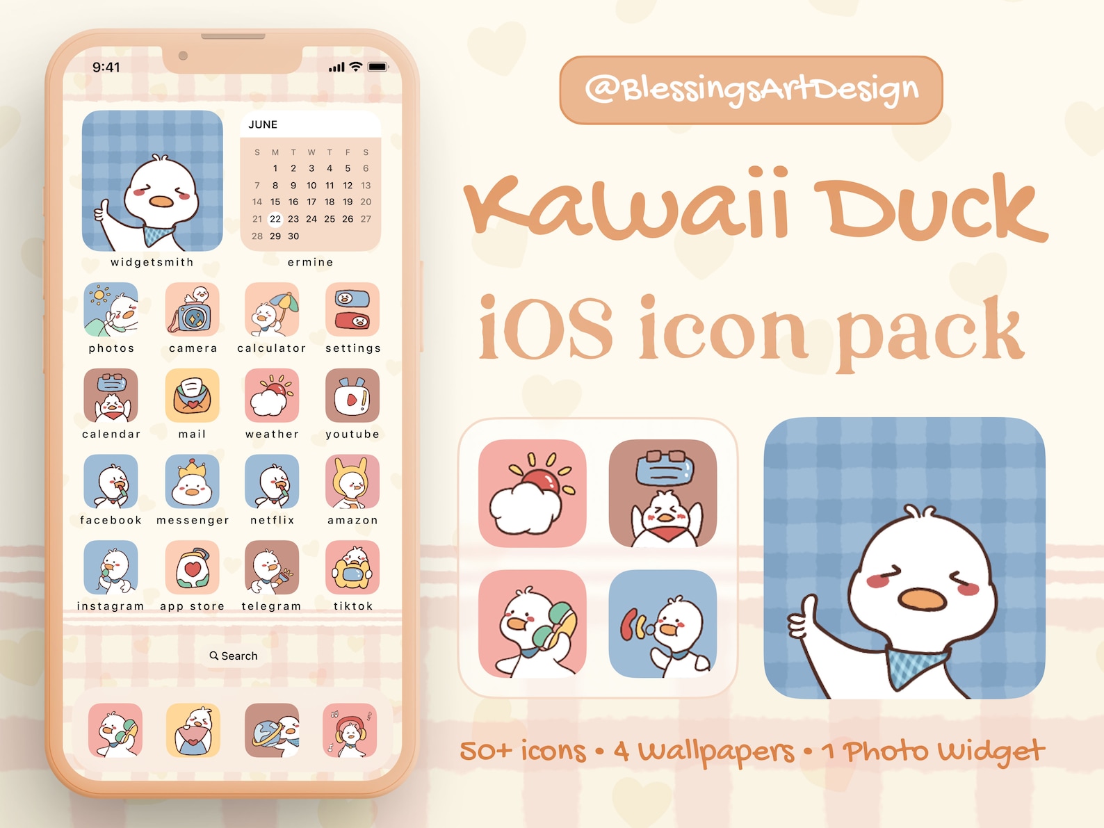 50 Kawaii Duck Ios Icons Pack Iphone Theme App Icons - Etsy