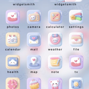 3D Bear Cute | Ios Icons Pack Bundle, iPhone Theme, App Covers, Icons ...