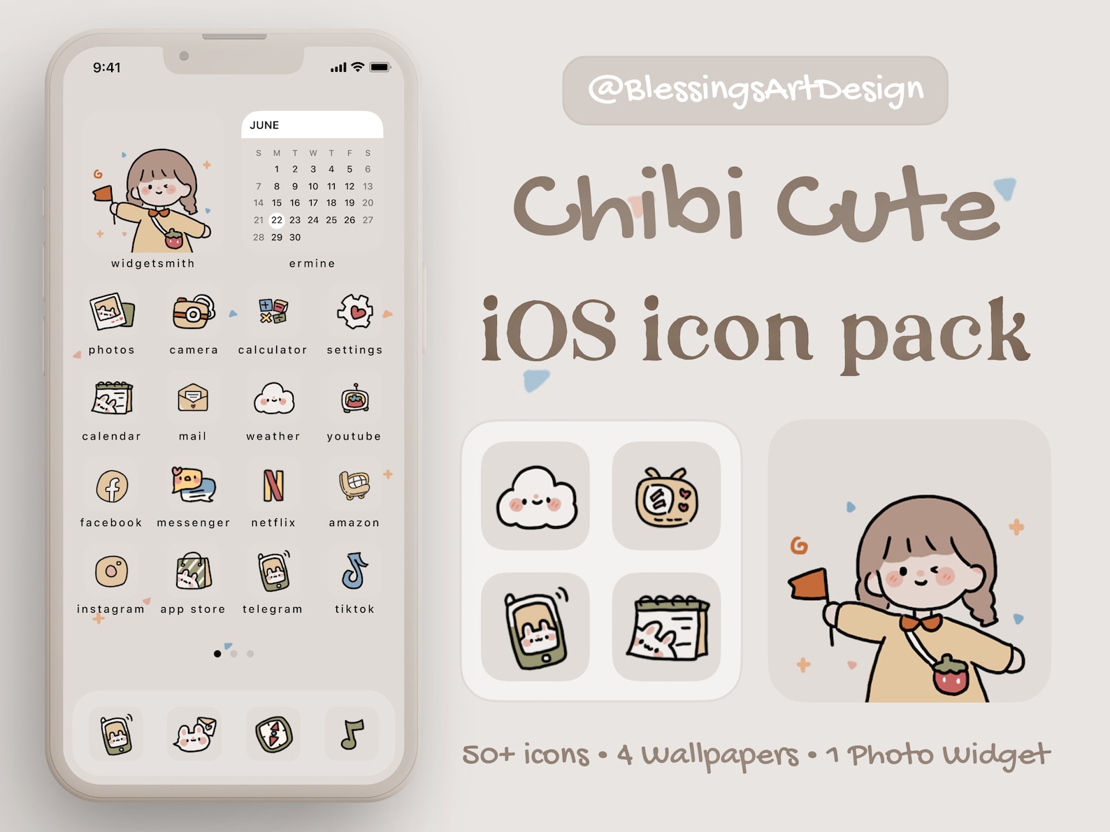 50+ Icon | Cute Small Girl | Ios Icons Pack, iPhone Theme, App Cover ...