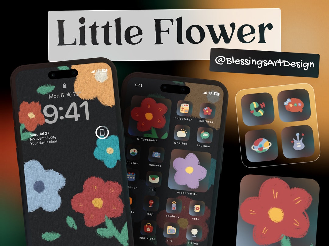 Garden Little Flower | Ios Icons Pack, iPhone Theme, App Cover, Icons ...